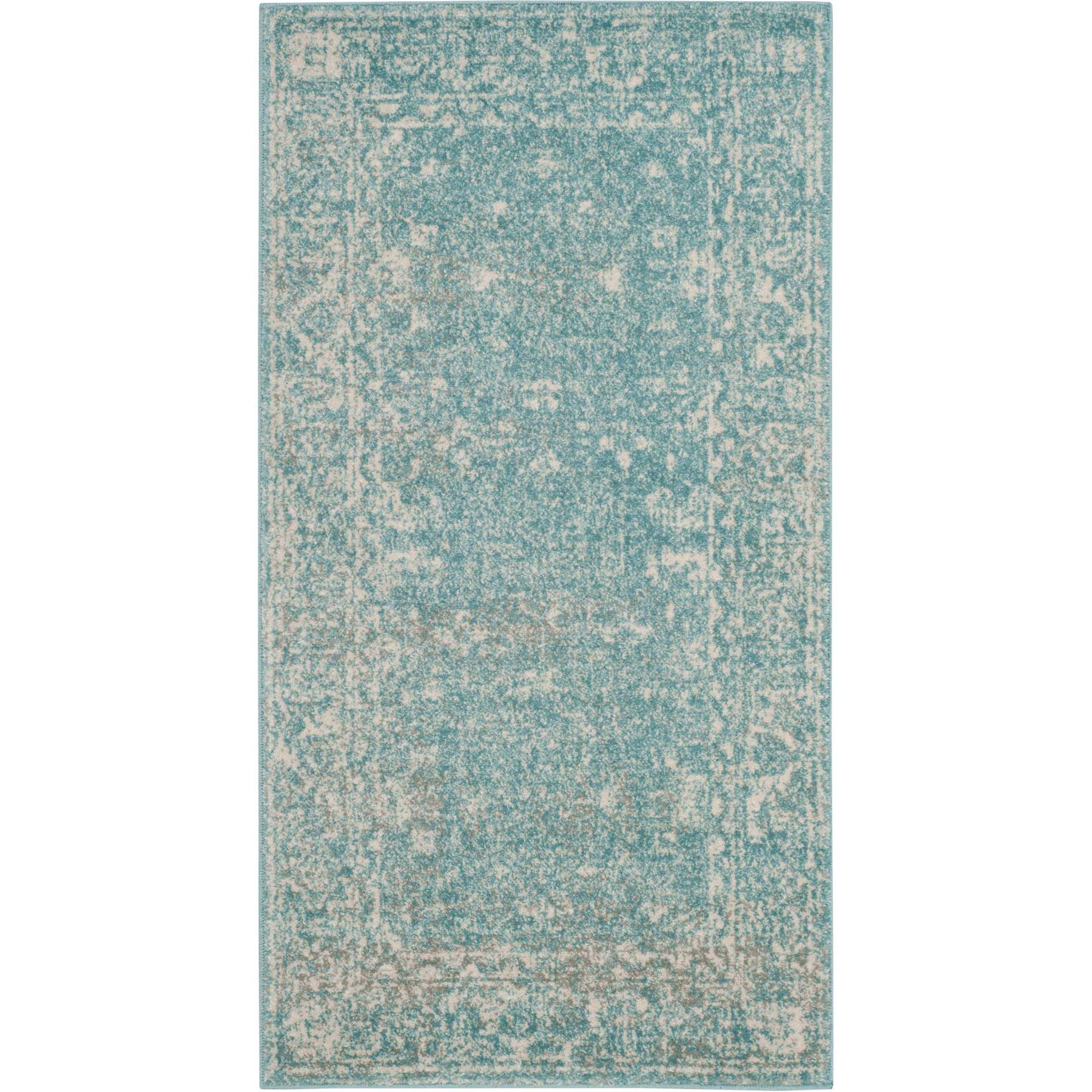 Evoke Vintage Light Blue/Ivory Area Rug - Froy.com