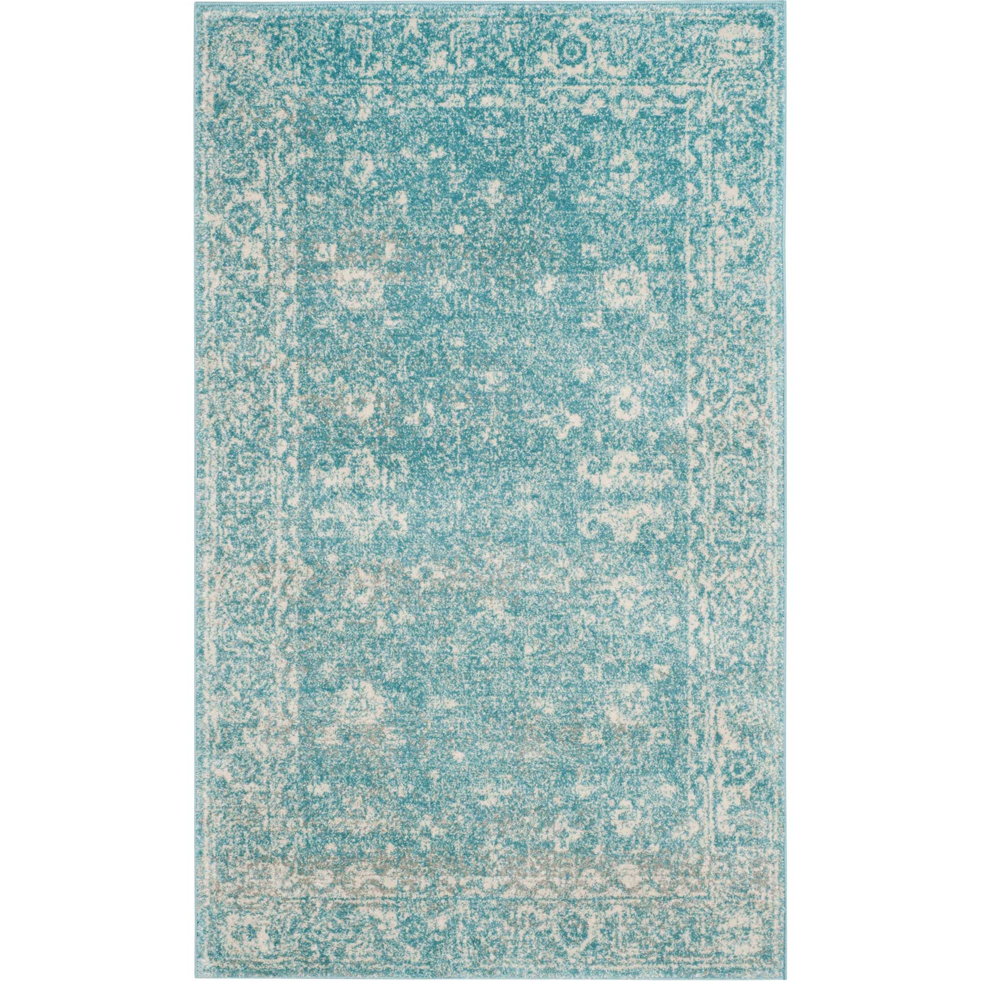 Evoke Vintage Light Blue/Ivory Area Rug - Froy.com