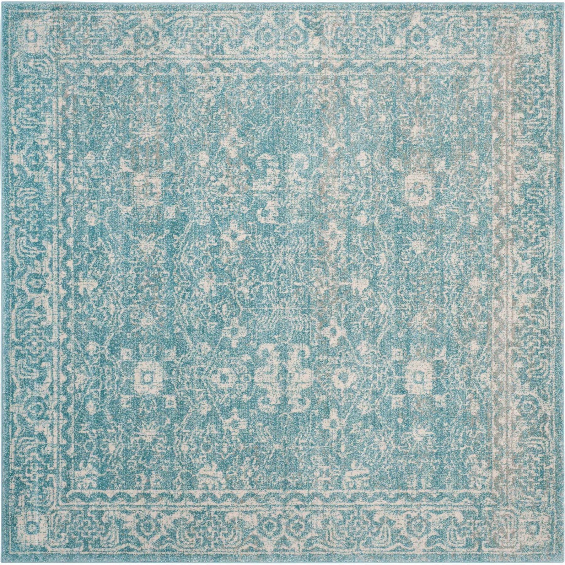 Evoke Vintage Light Blue/Ivory Area Rug - Froy.com