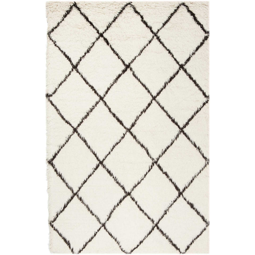 Flokati Shag Ivory/Brown Area Rug - Froy.com