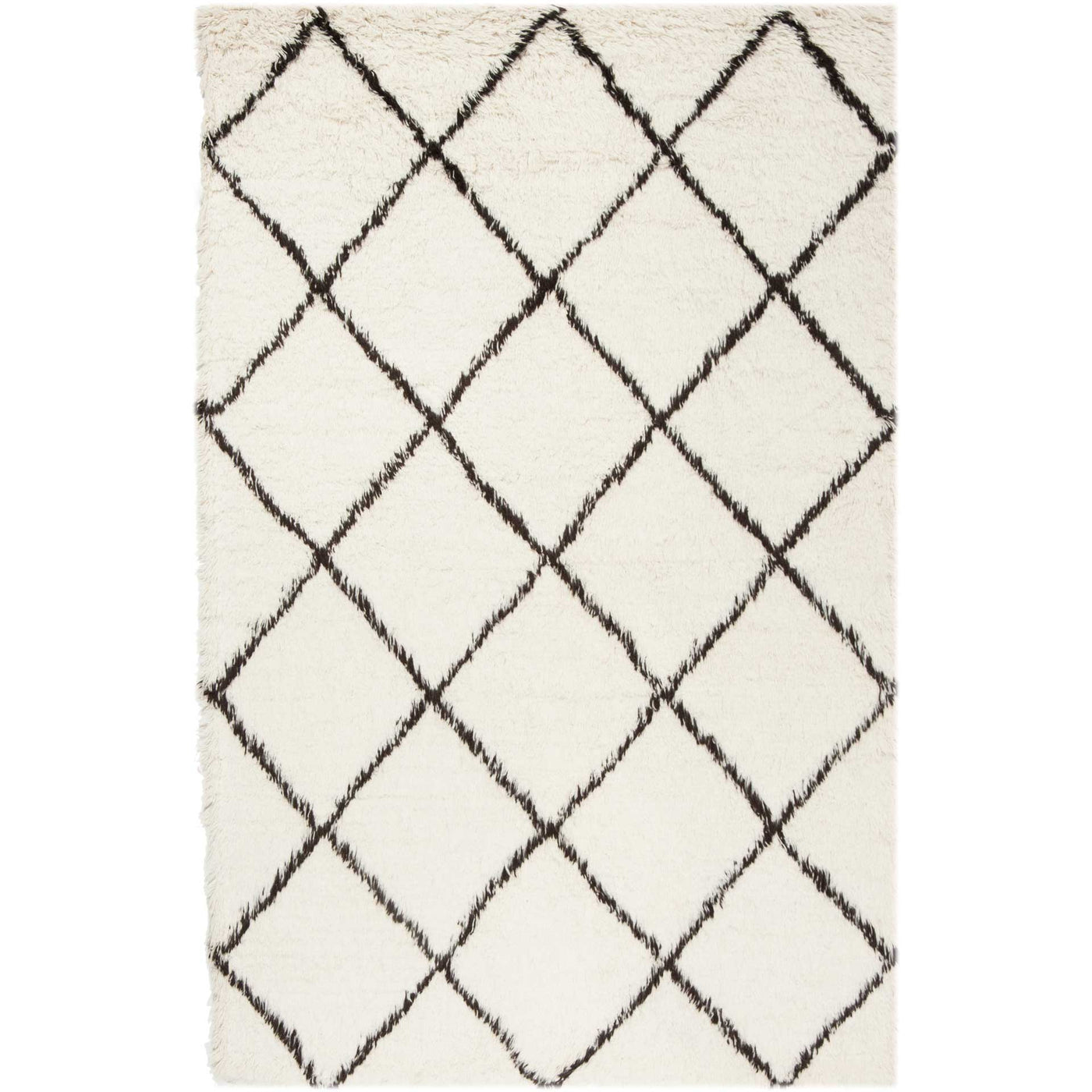 Flokati Shag Ivory/Brown Area Rug - Froy.com