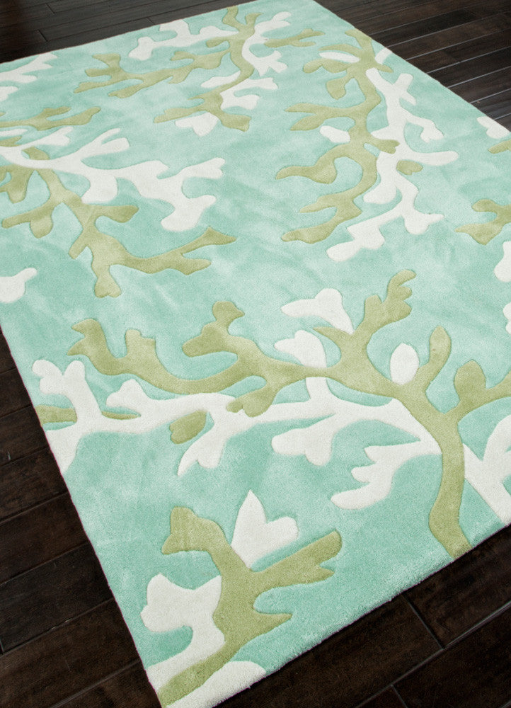 Fusion Coral Fixation Turquoise Blue/White Area Rug - Froy.com