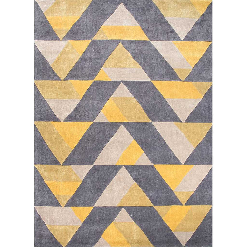 Fusion Angular Gray/Yellow Area Rug - Froy.com