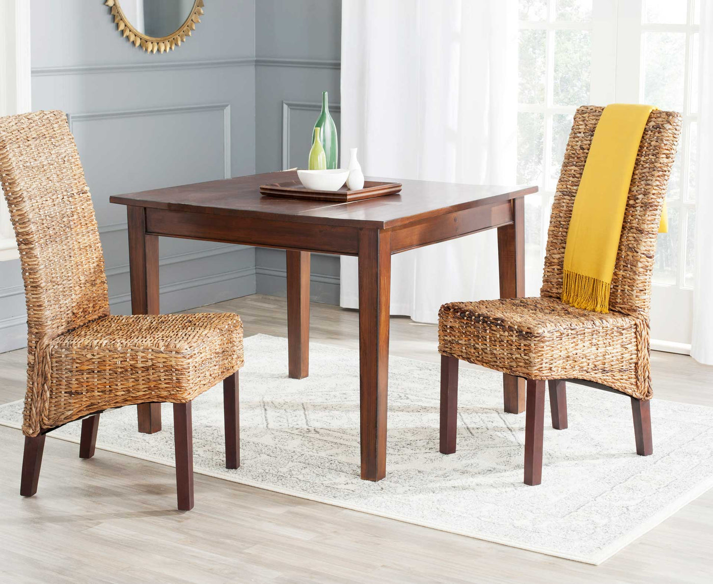 Bahati Side Chair Natural/Dark Brown (Set of 2) - Froy.com