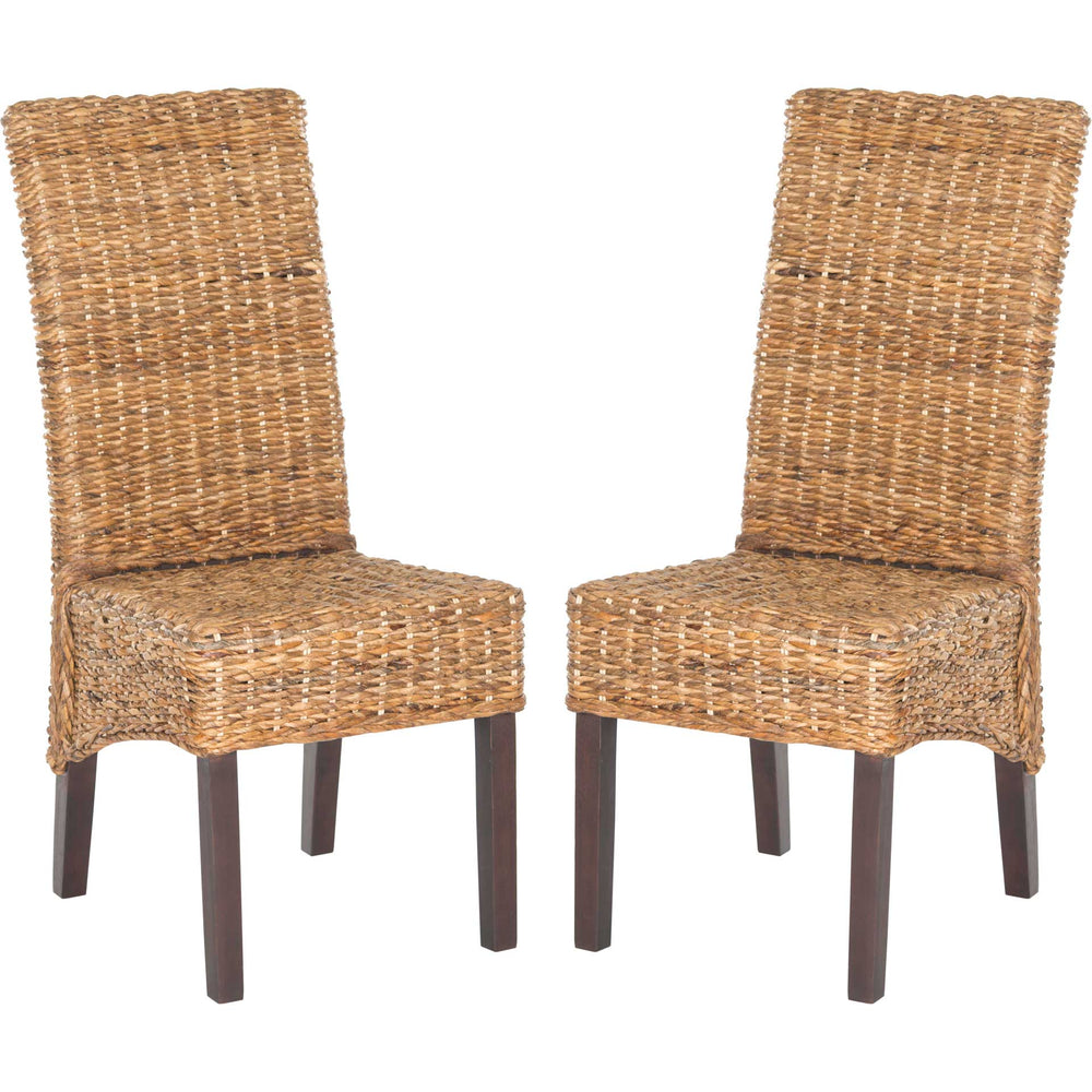 Bahati Side Chair Natural/Dark Brown (Set of 2) - Froy.com