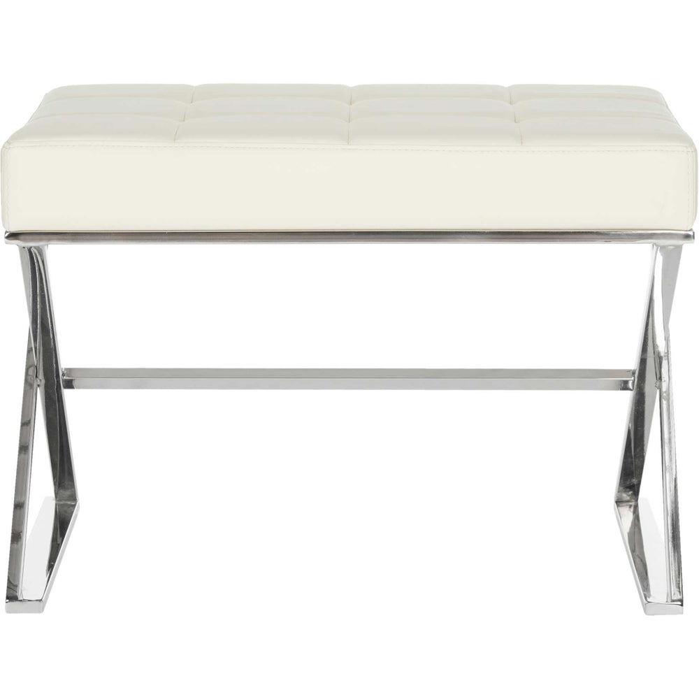 Mingle Ottoman Creme/Chrome - Froy.com