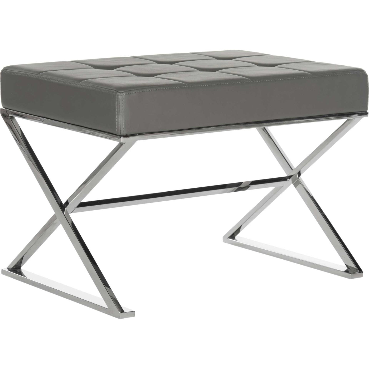 Mingle Ottoman Gray/Chrome - Froy.com