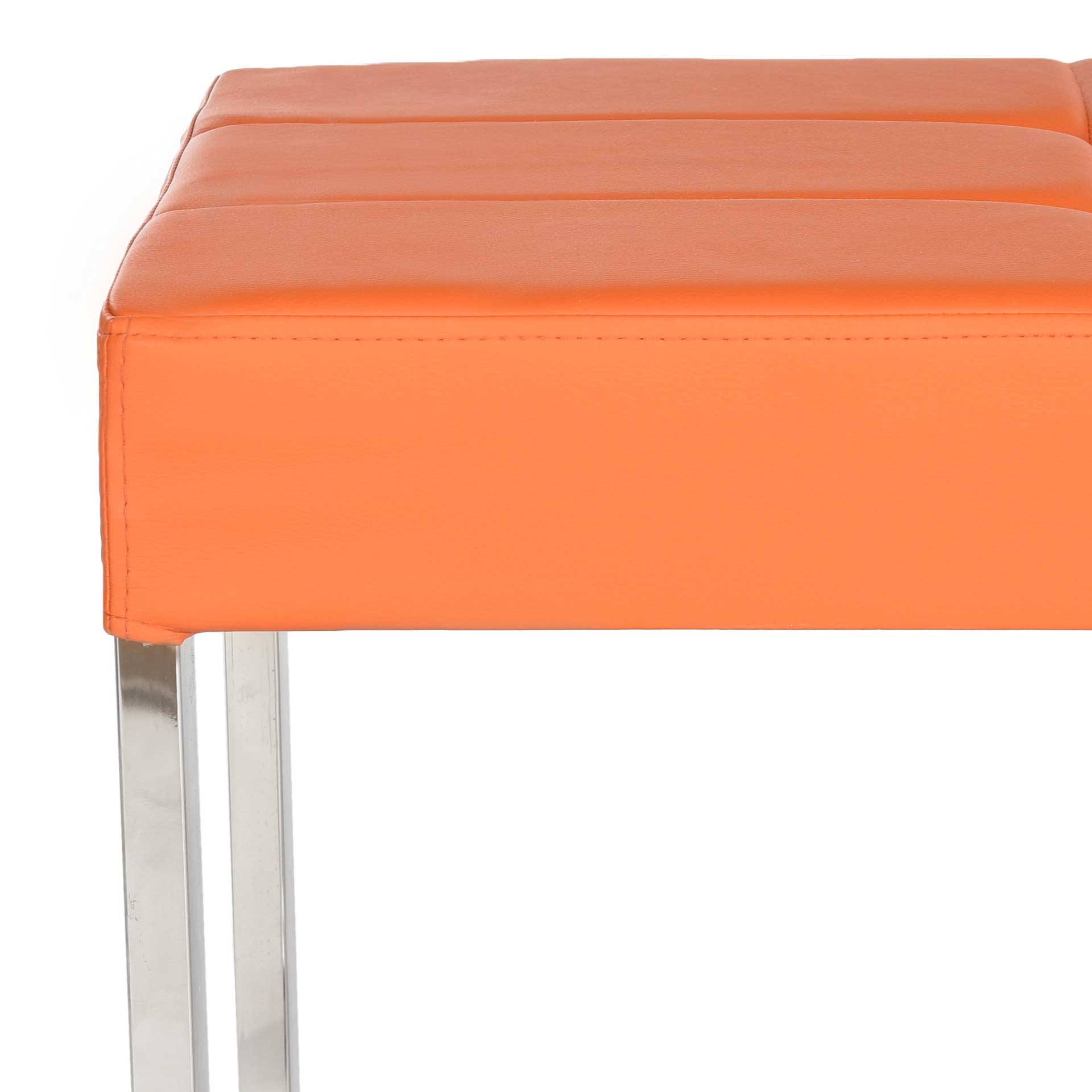 Malmo Bench Orange/Chrome - Froy.com
