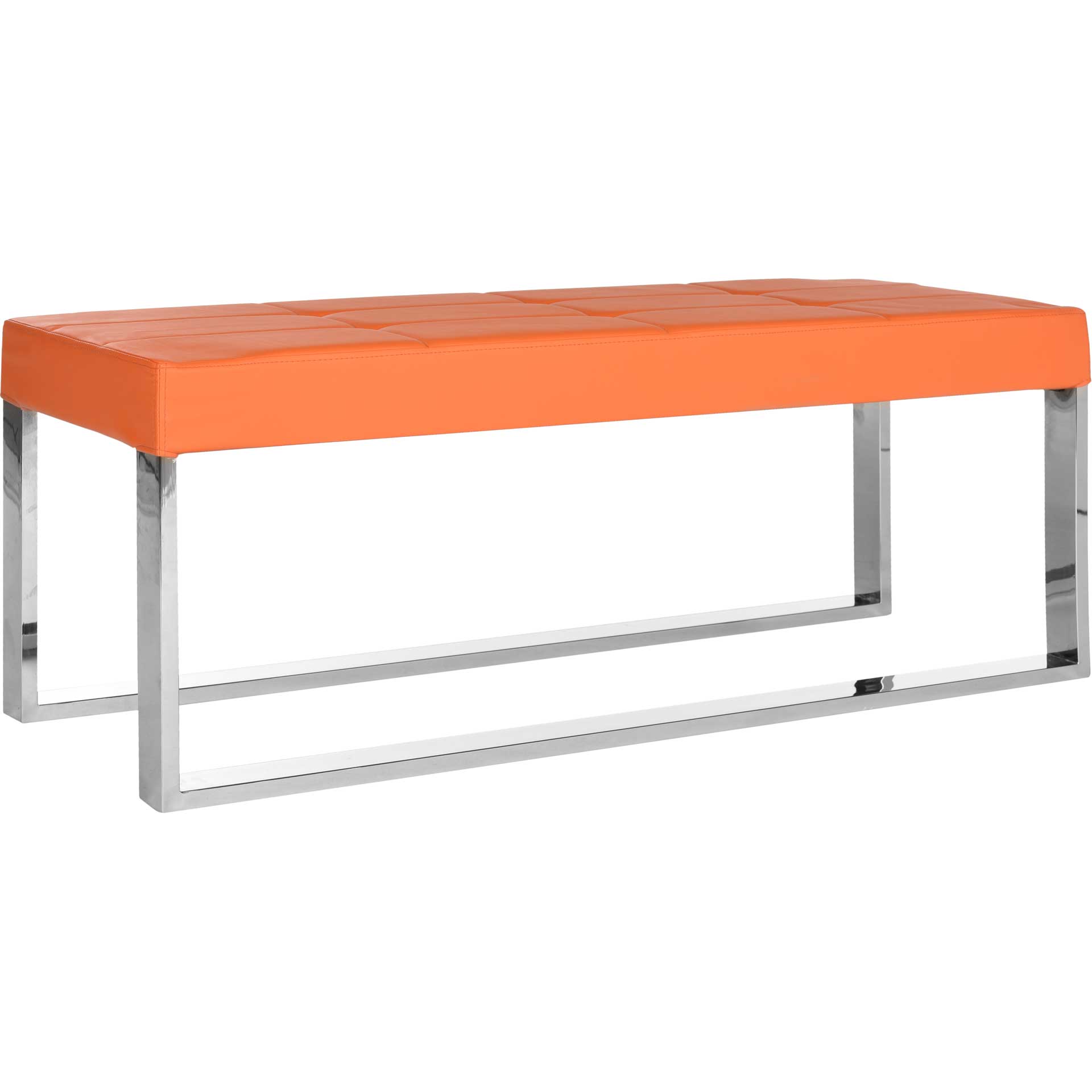Malmo Bench Orange/Chrome - Froy.com