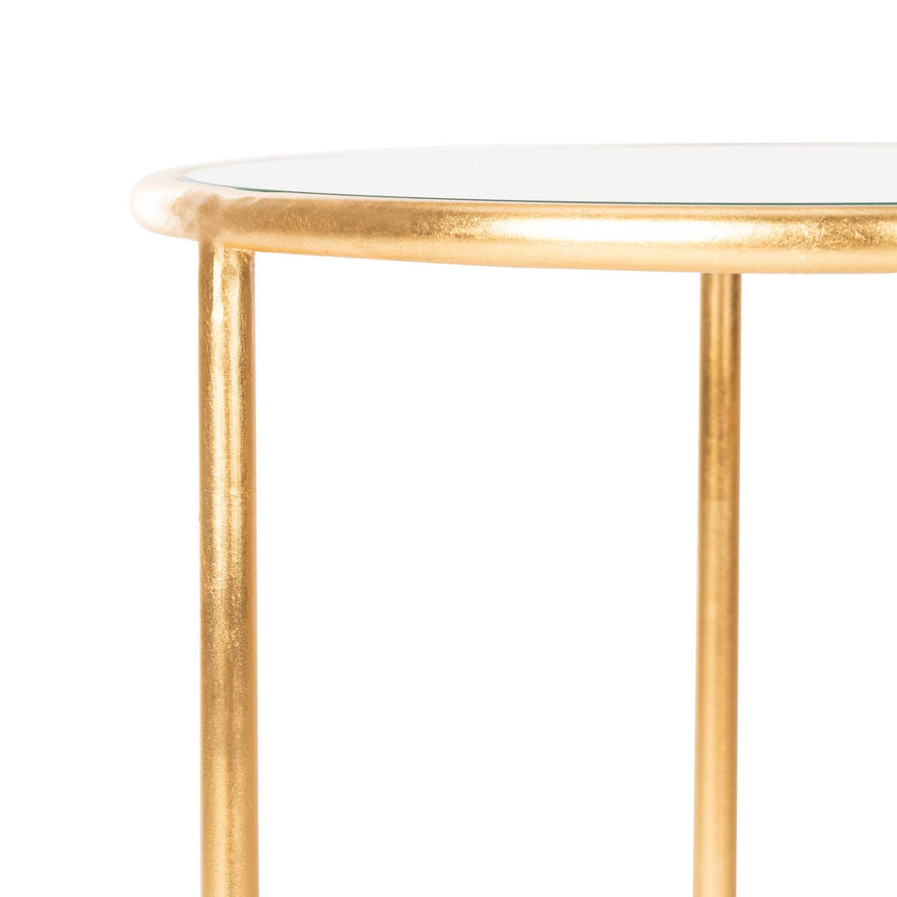 Shaikha Glass Top Accent Table Gold - Froy.com