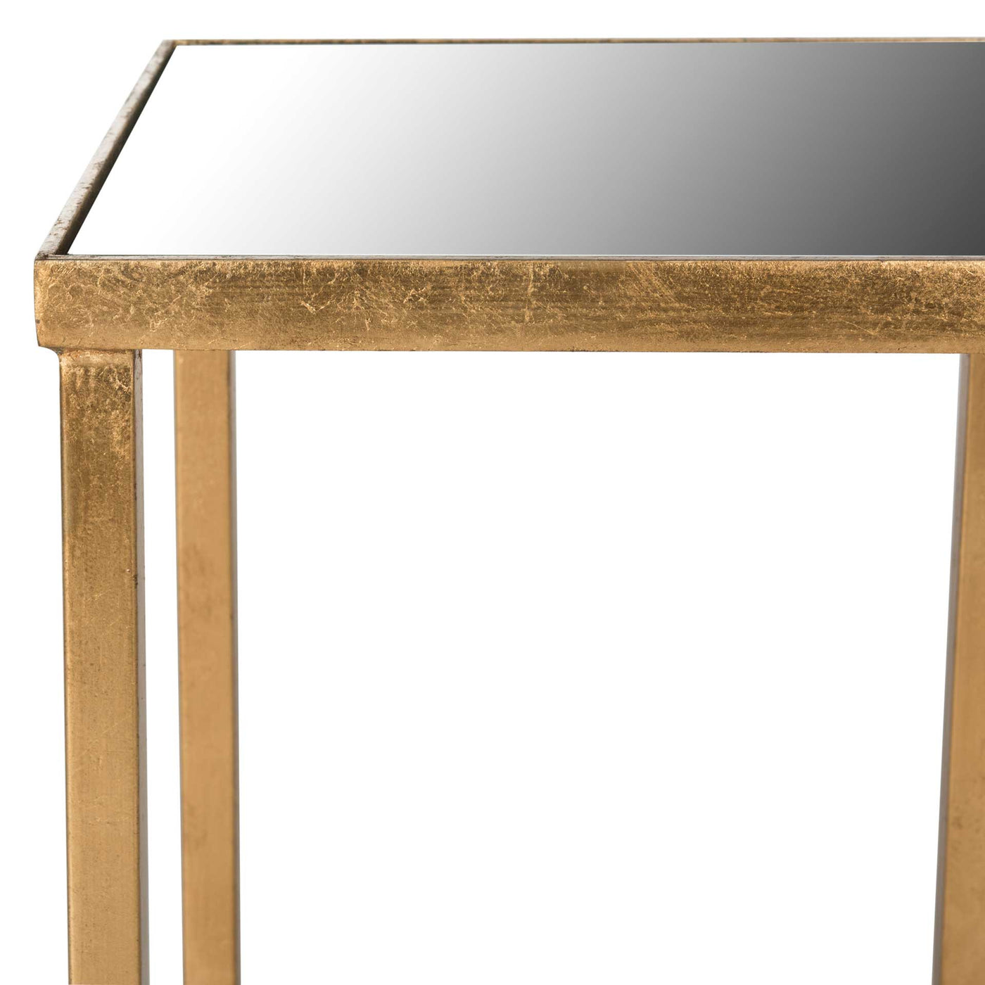 Hakeem Mirror Top End Table Antique Gold - Froy.com