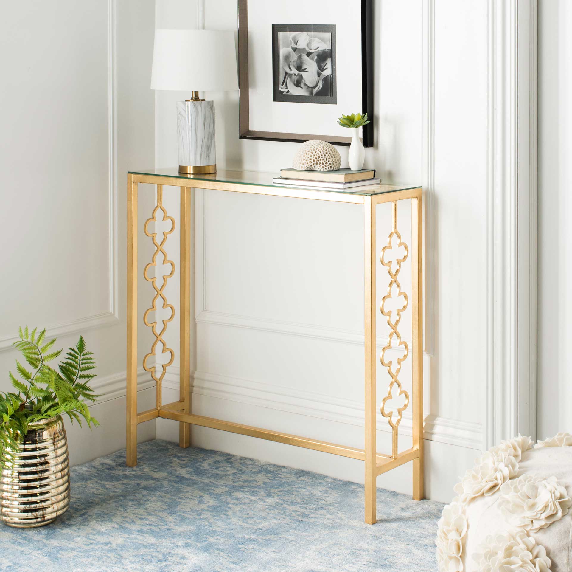 John Console Table Antique Gold - Froy.com