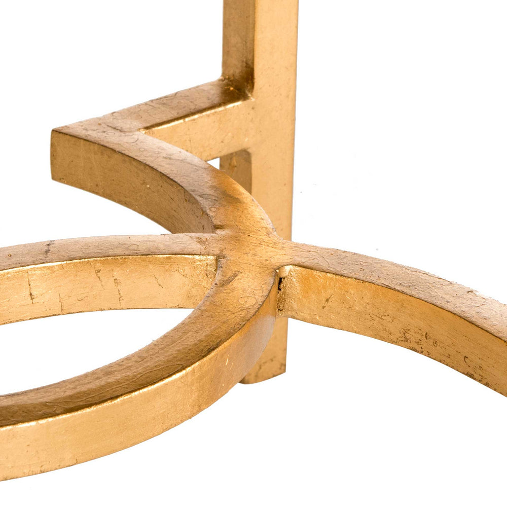 Misha Mirror Top Gold Leaf End Table Antique Gold - Froy.com