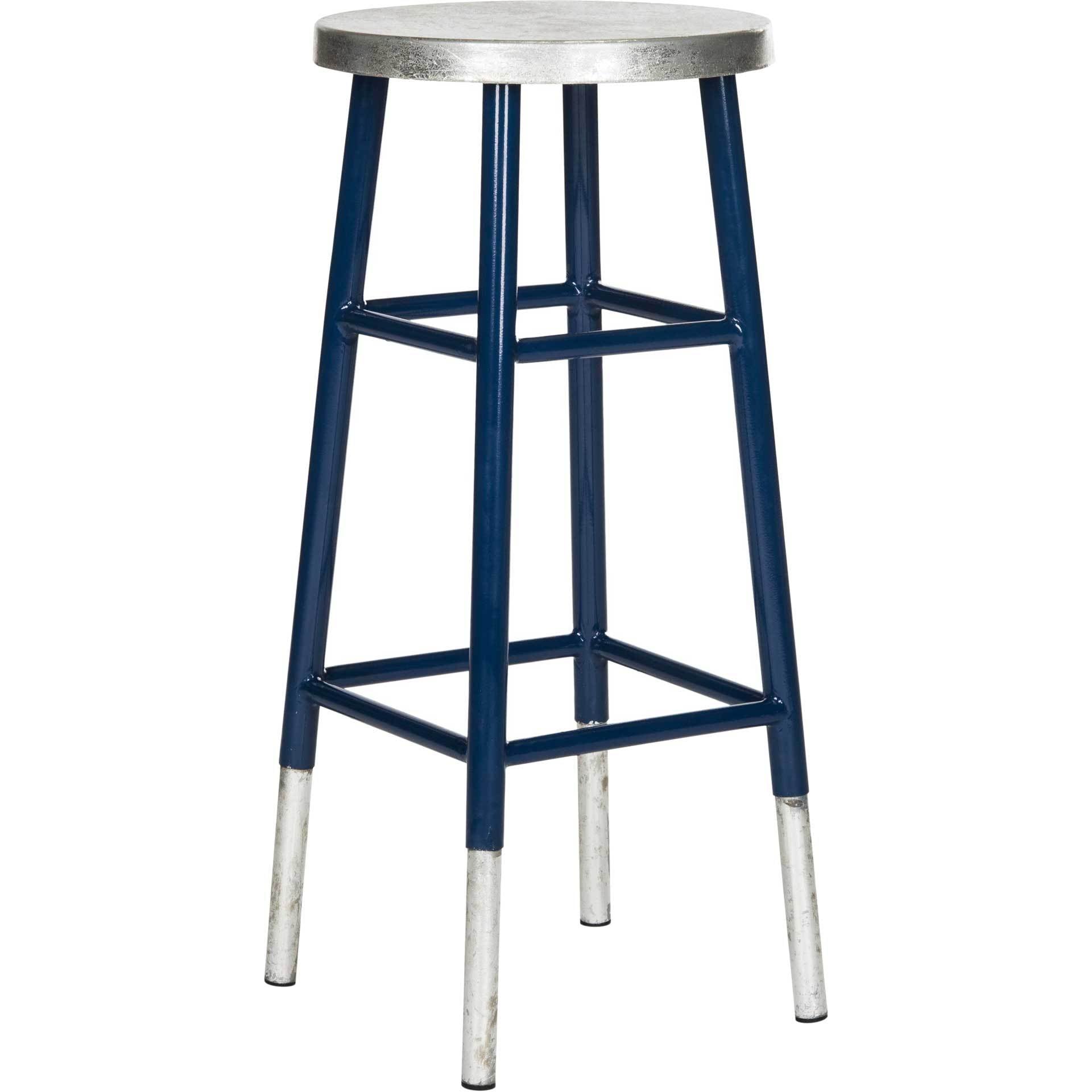 Kelsey Dipped Silver Bar Stool Navy - Froy.com