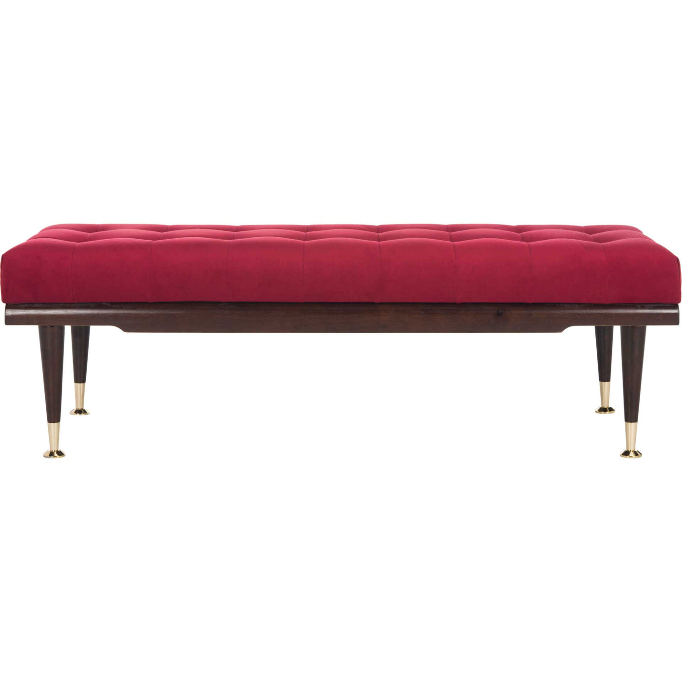 Eleanor Velvet Gold Cap Bench Maroon/Espresso - Froy.com