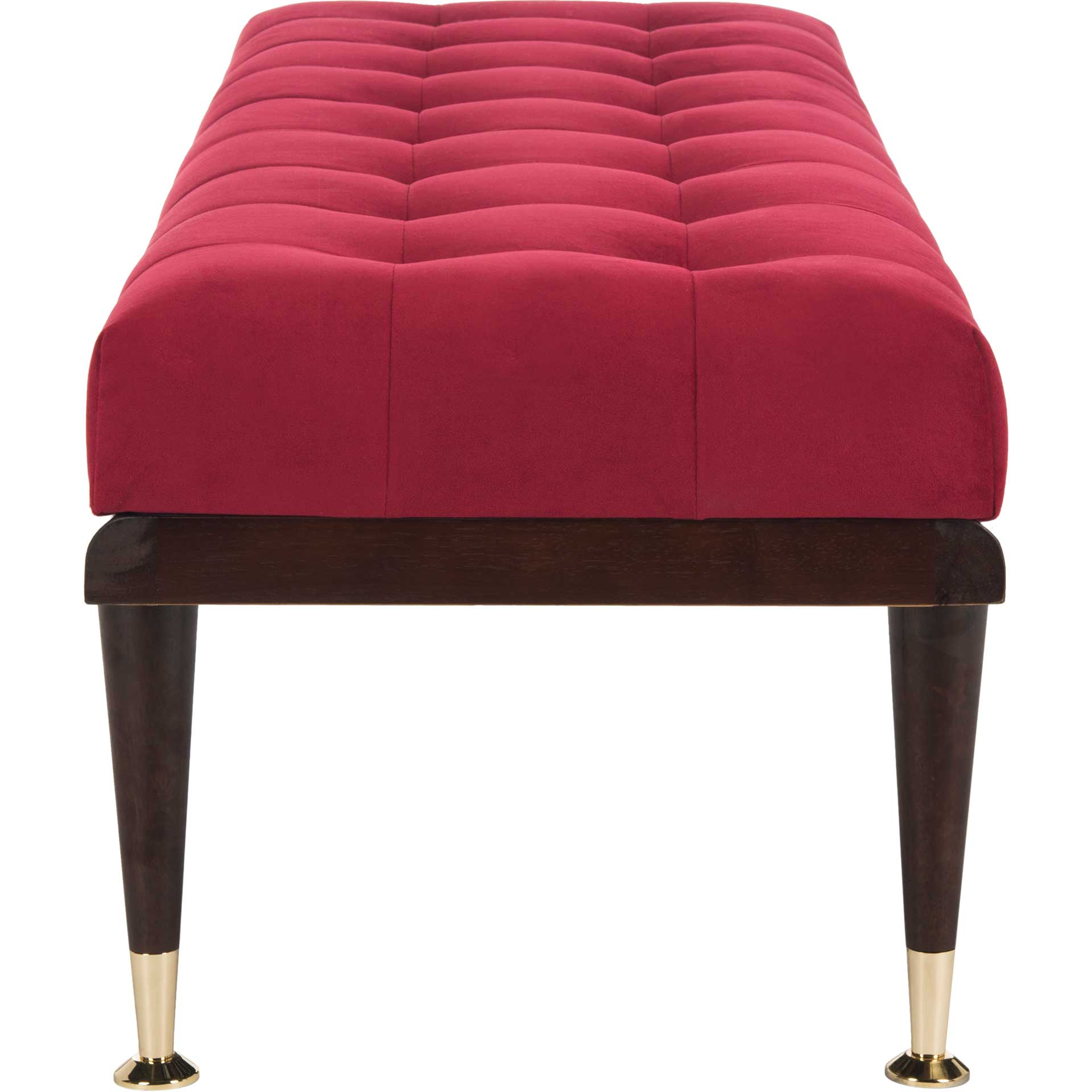 Eleanor Velvet Gold Cap Bench Maroon/Espresso - Froy.com