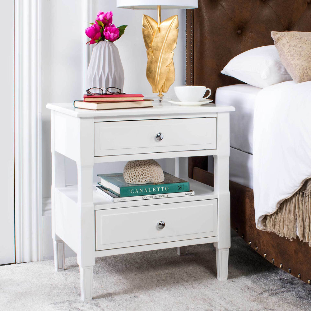 Jenna Two Drawer Nightstand White - Froy.com