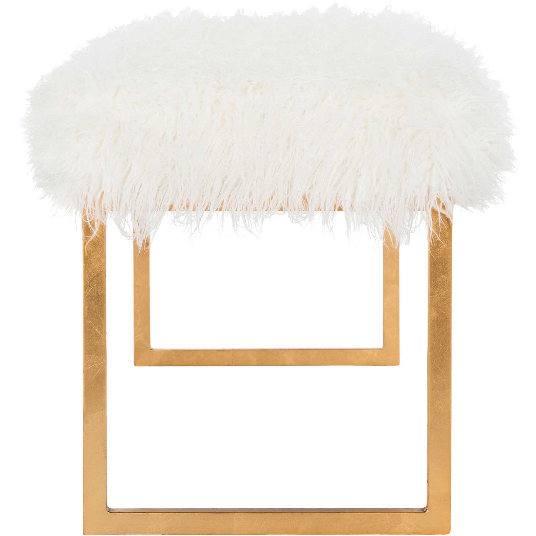 Ethiopia Faux Curly Sheepskin Bench White - Froy.com