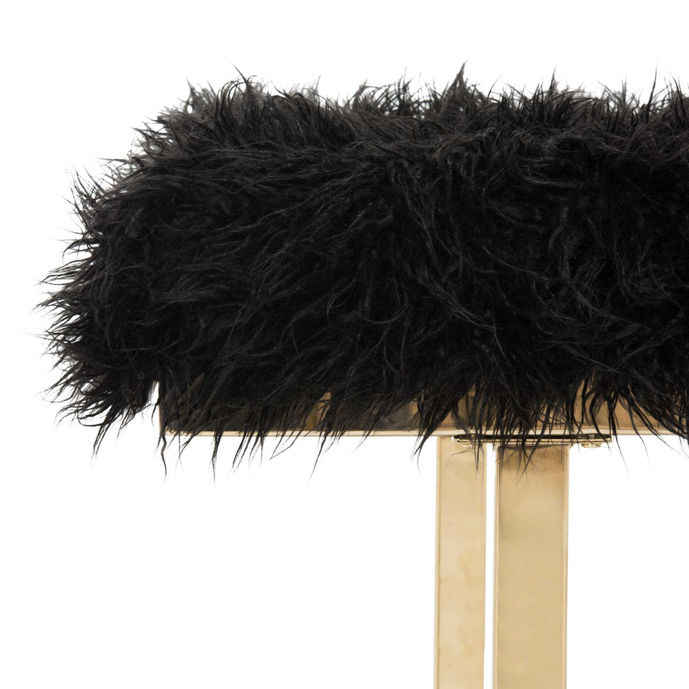 Maddison Faux Sheepskin Bench Black - Froy.com