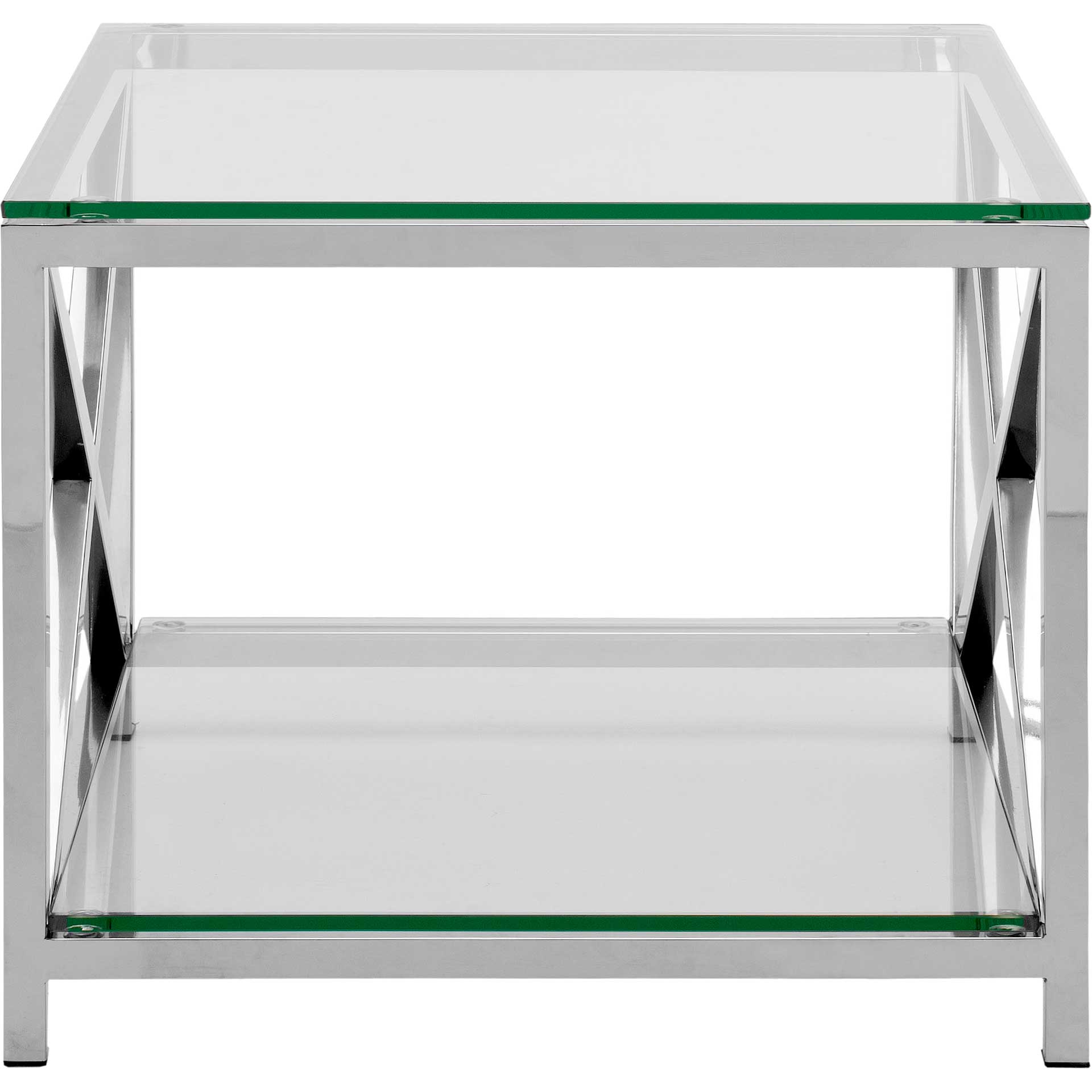 Hanna Chrome End Table With Glass Top Chrome - Froy.com