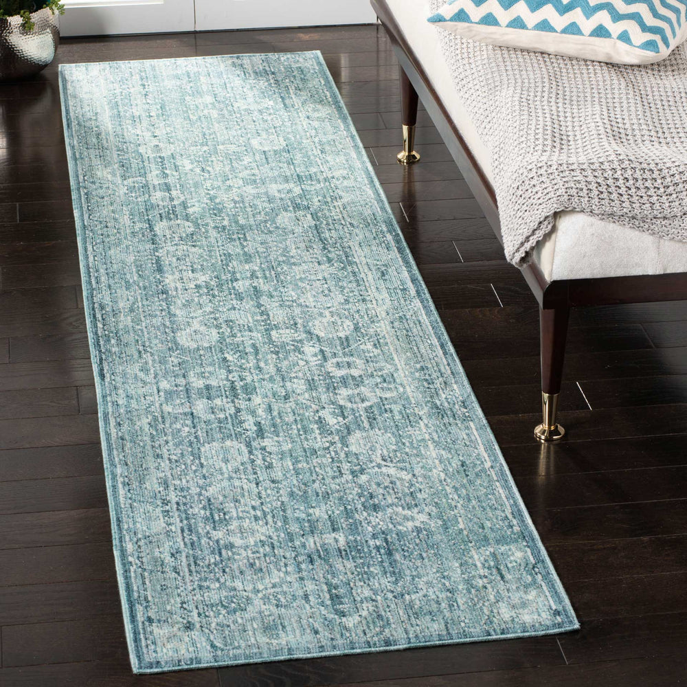 Illusion Blue/Ivory Runner Rug - Froy.com