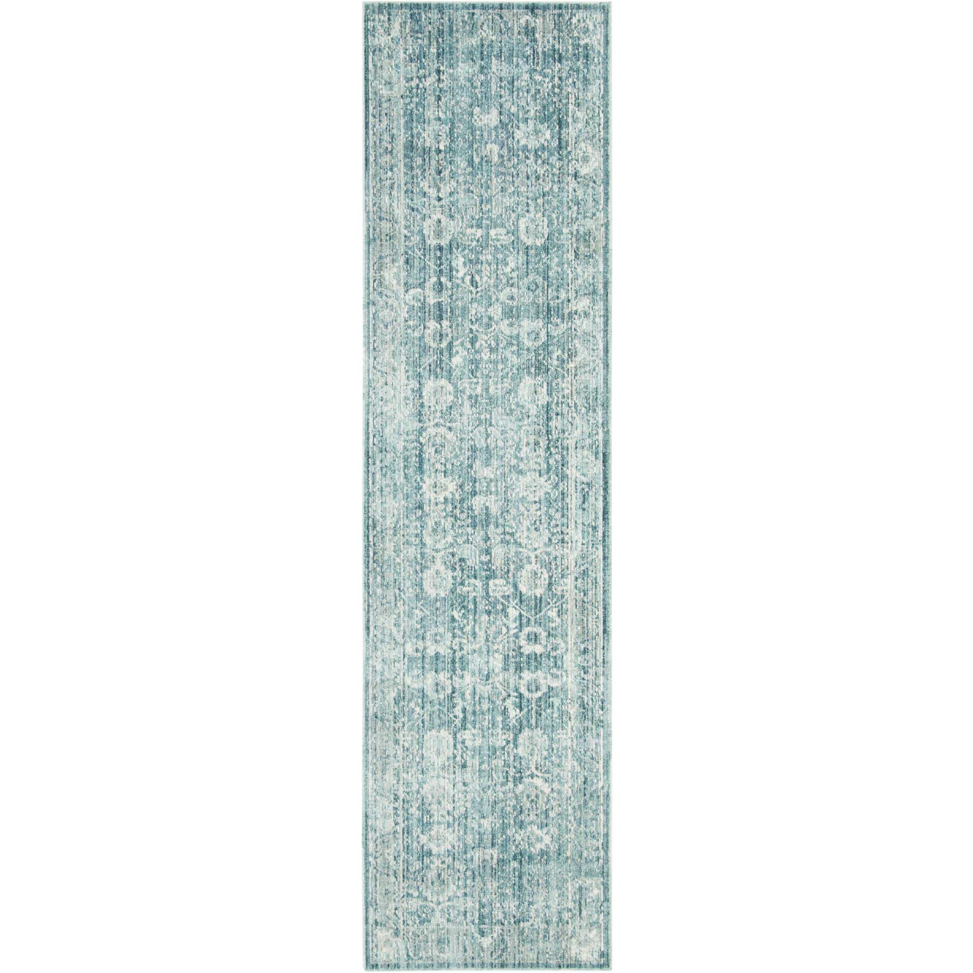 Illusion Blue/Ivory Runner Rug - Froy.com