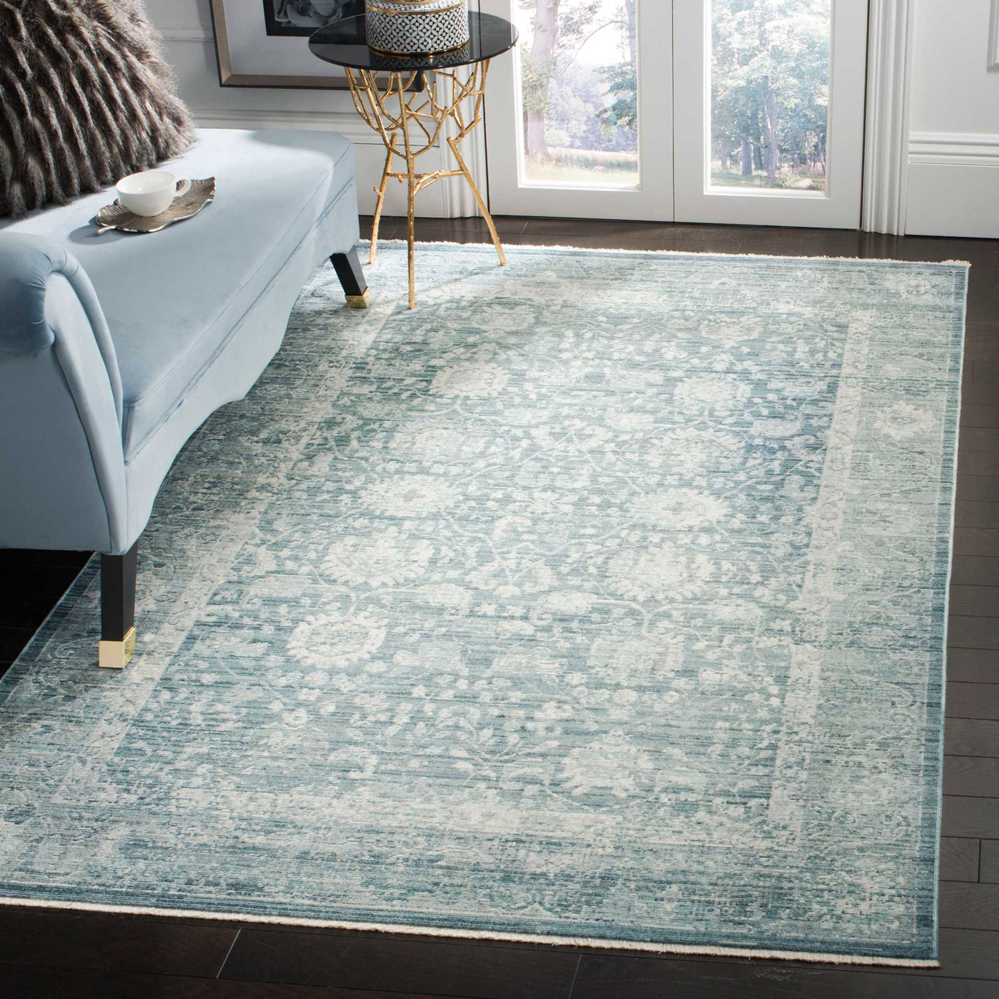Illusion Blue/Ivory Area Rug - Froy.com