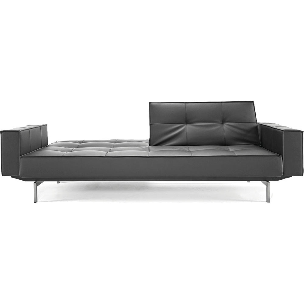 Stockholm Arm Sofa Steel Black Leather - Froy.com