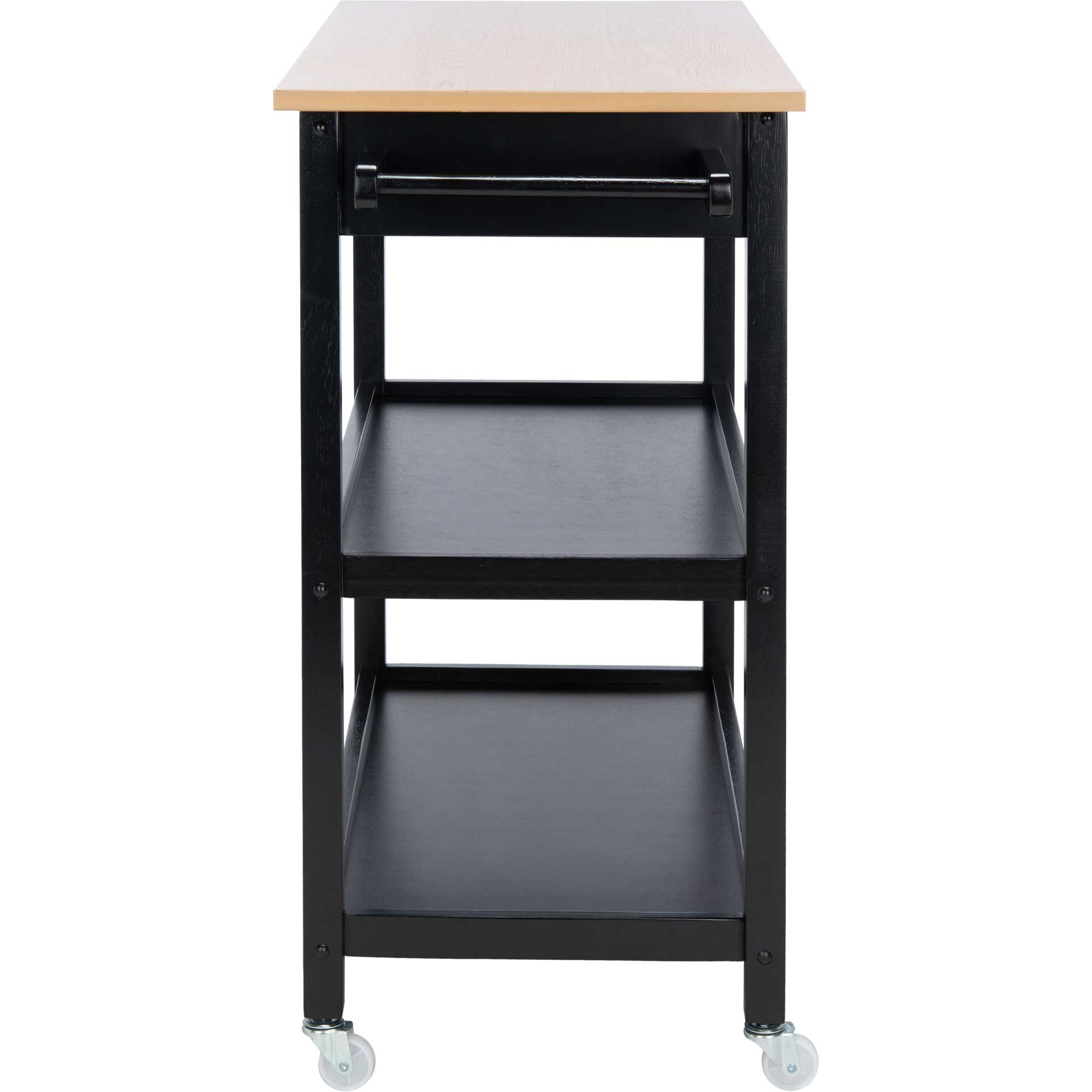 Coffe 2 Drawer 2 Shelf Kitchen Cart Natural/Matte Black - Froy.com