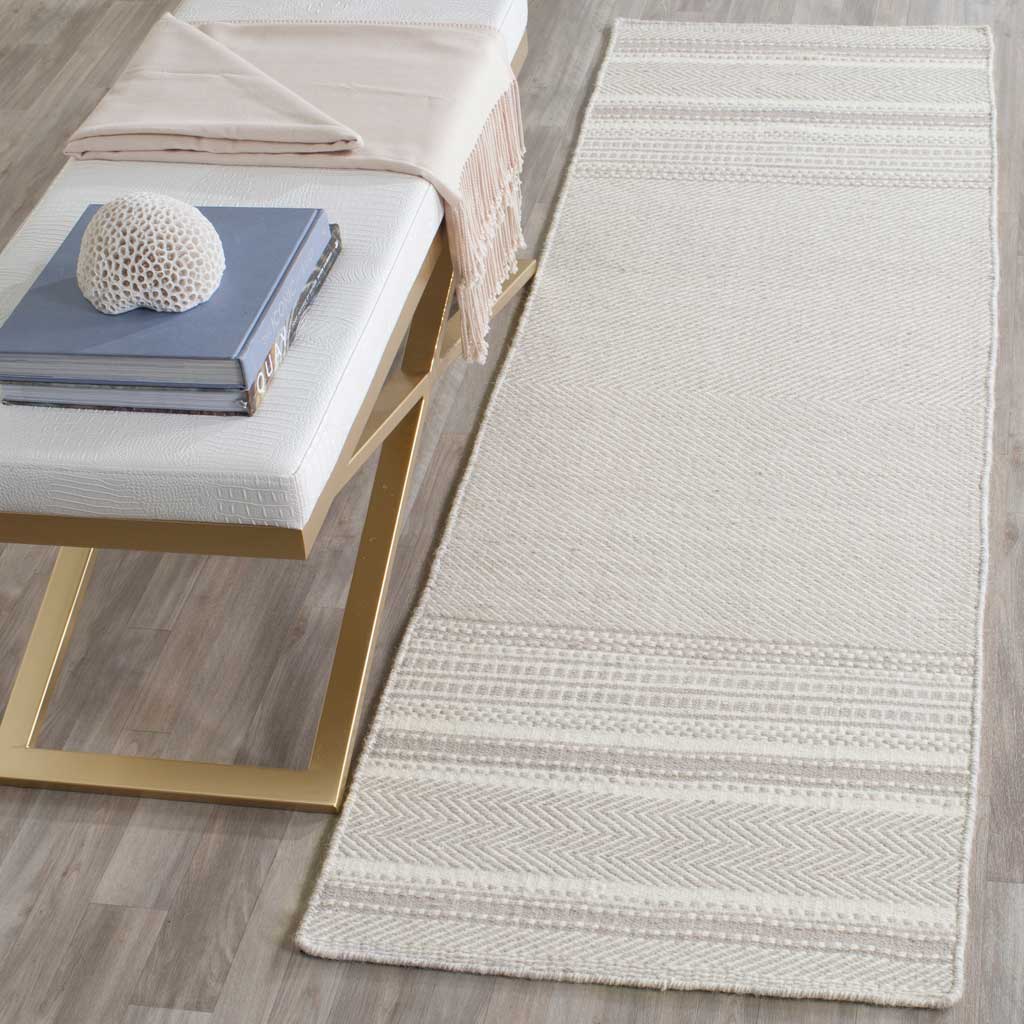Kilim Gray/Ivory Runner Rug - Froy.com