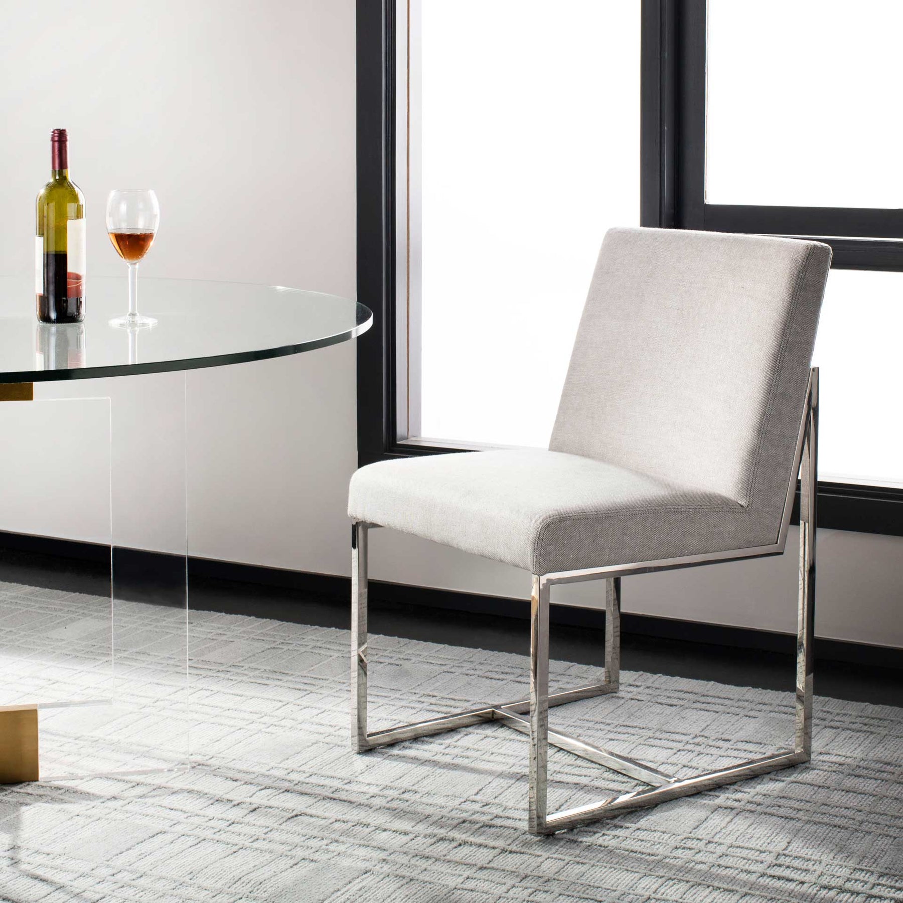 Lola Chrome Dining Chair Gray/White - Froy.com