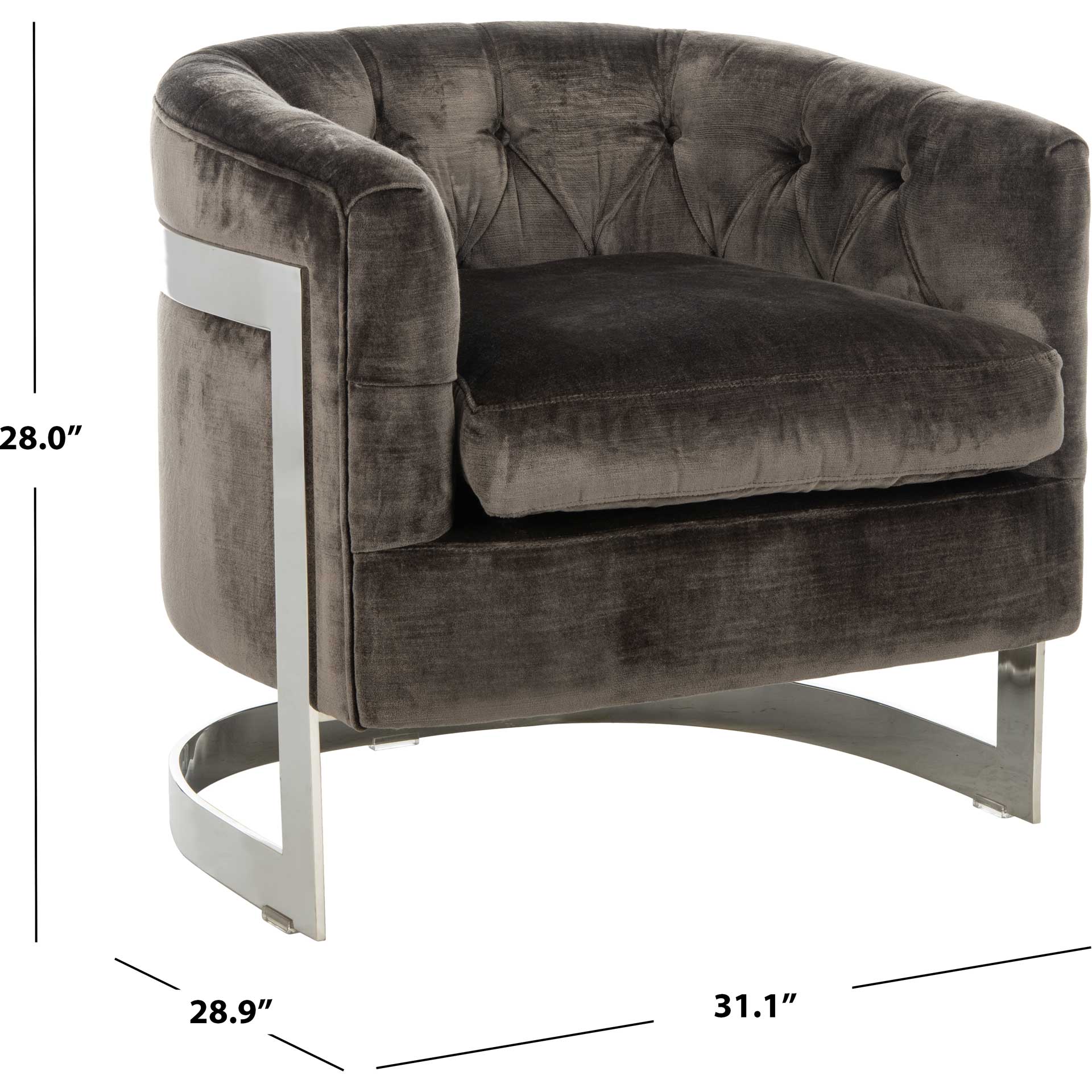 Zelah Velvet Chair Bella Shale Gray - Froy.com