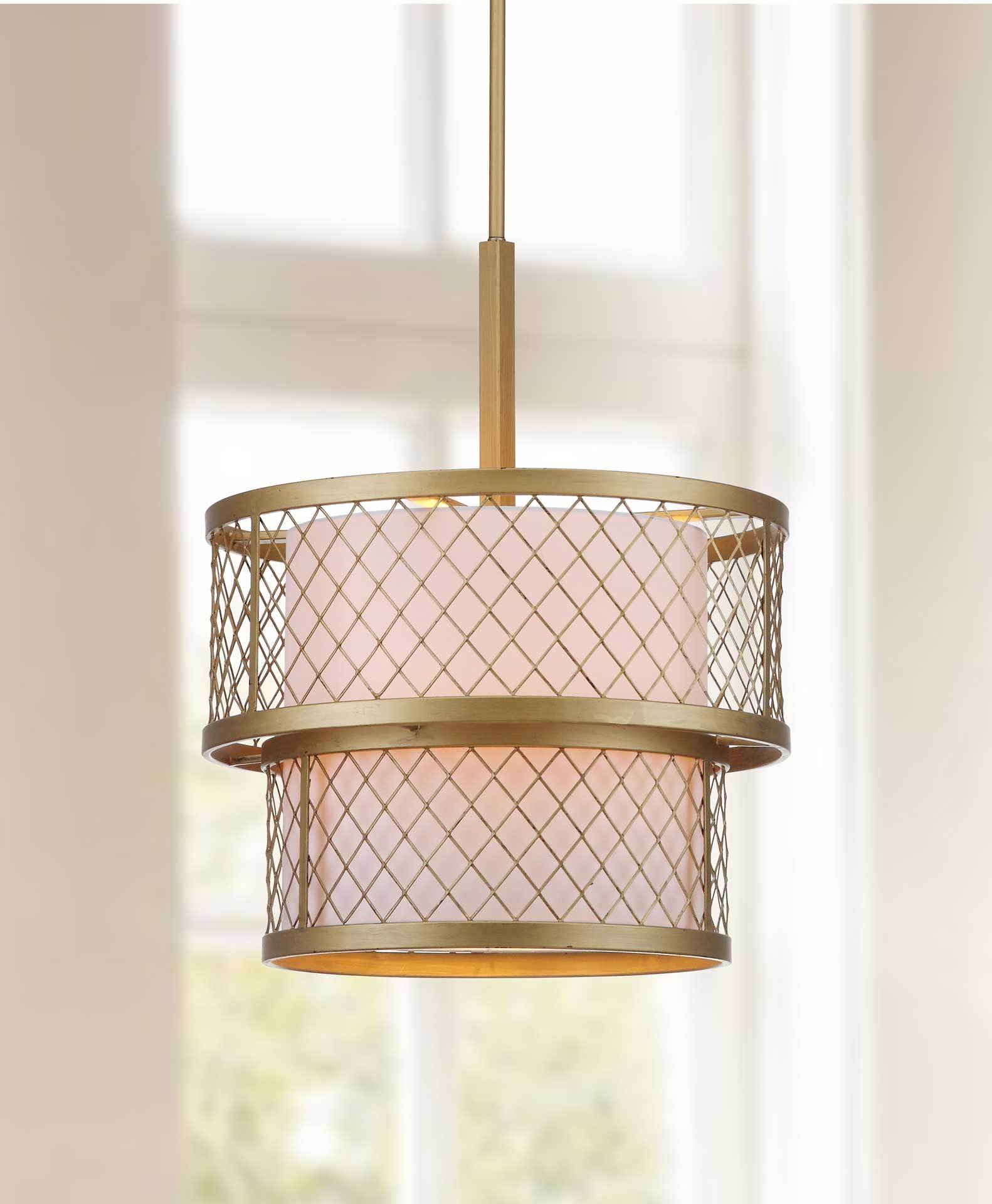 Everett Antique Gold Mesh Adjustable Pendant - Froy.com