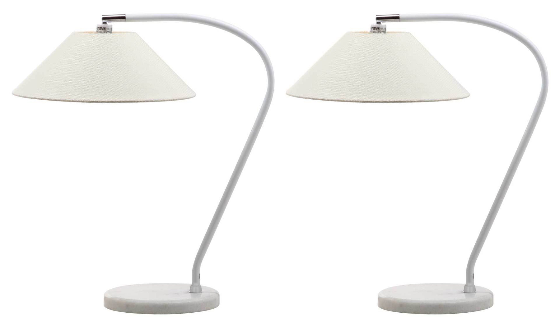 Lydia Mini Arc Table Lamp White (Set of 2) - Froy.com