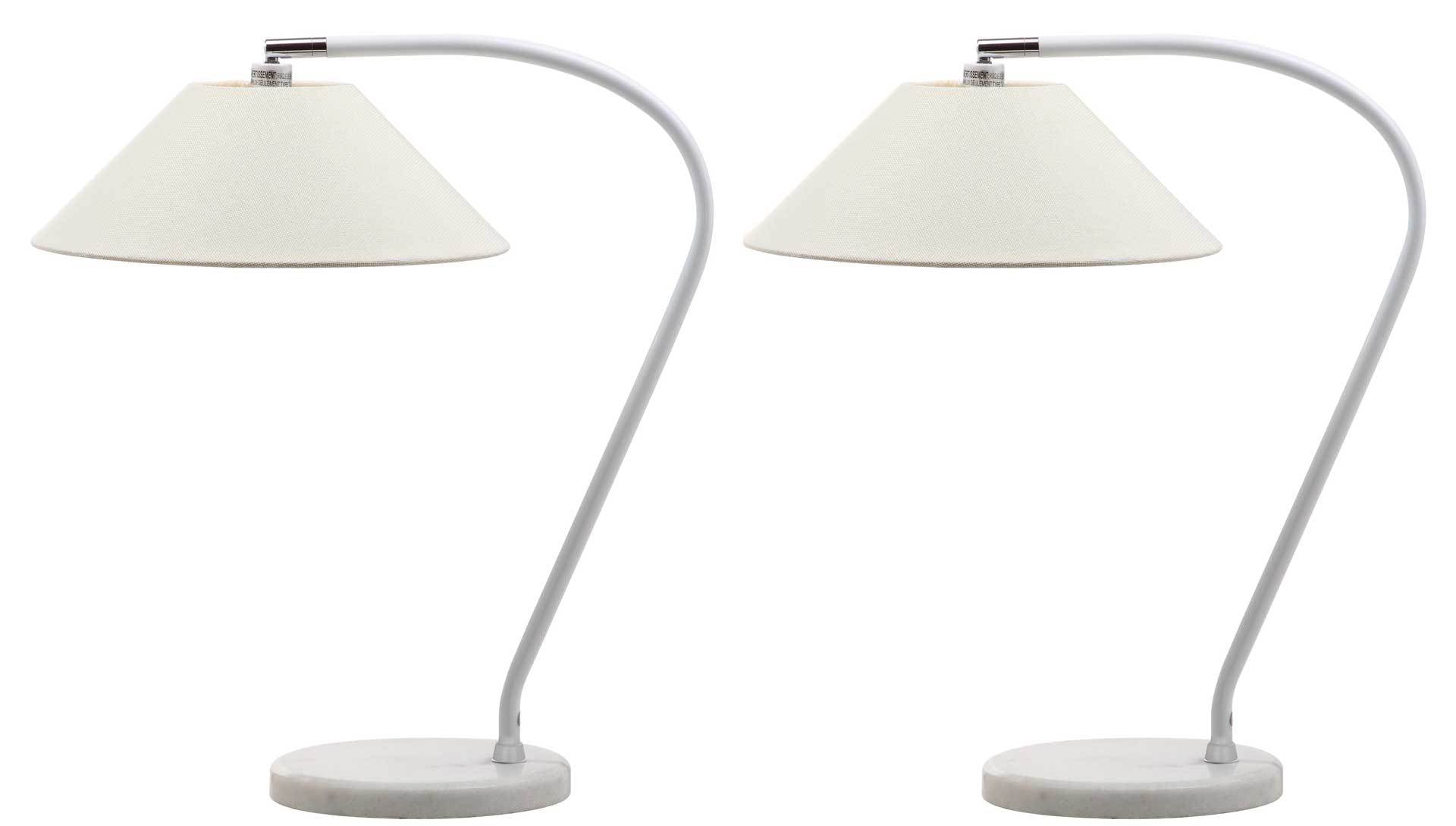 Lydia Mini Arc Table Lamp White (Set of 2) - Froy.com