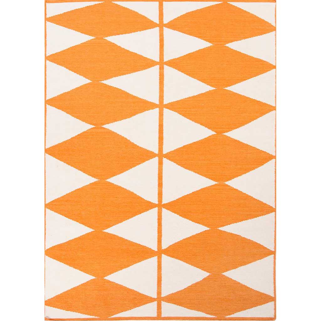 En Casa Harlequin White/Orange Area Rug - Froy.com