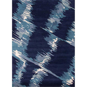 En Casa Waves Deep Navy/Ocean Blue Area Rug - Froy.com