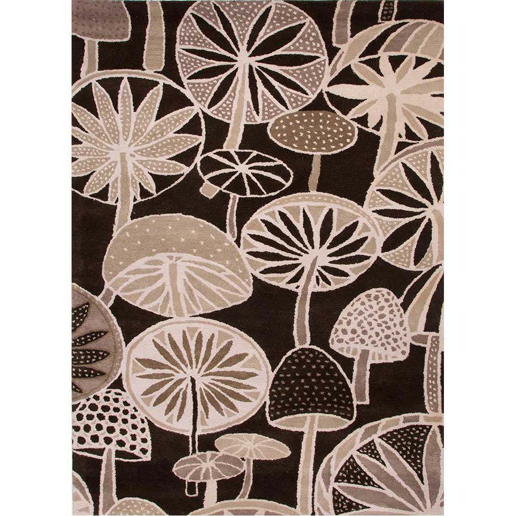 En Casa Mushrooms Deep Charcoal Area Rug - Froy.com