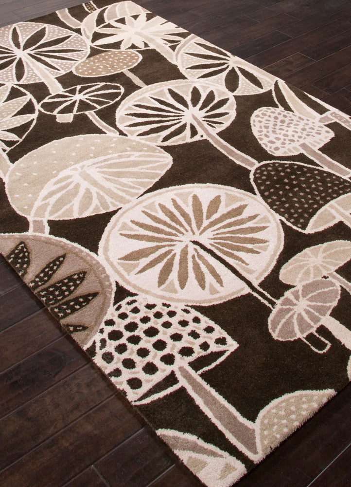 En Casa Mushrooms Deep Charcoal Area Rug - Froy.com