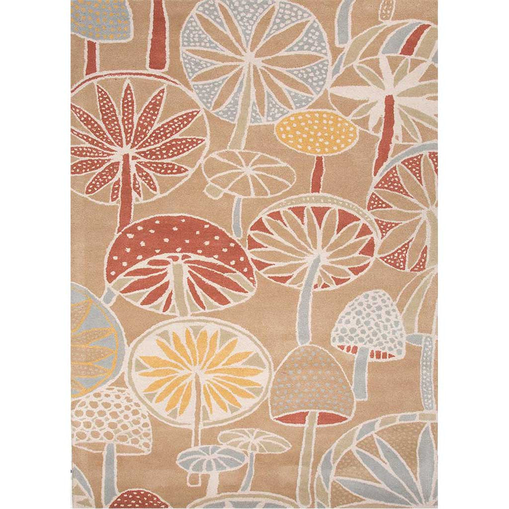 En Casa Mushrooms Sand Area Rug - Froy.com