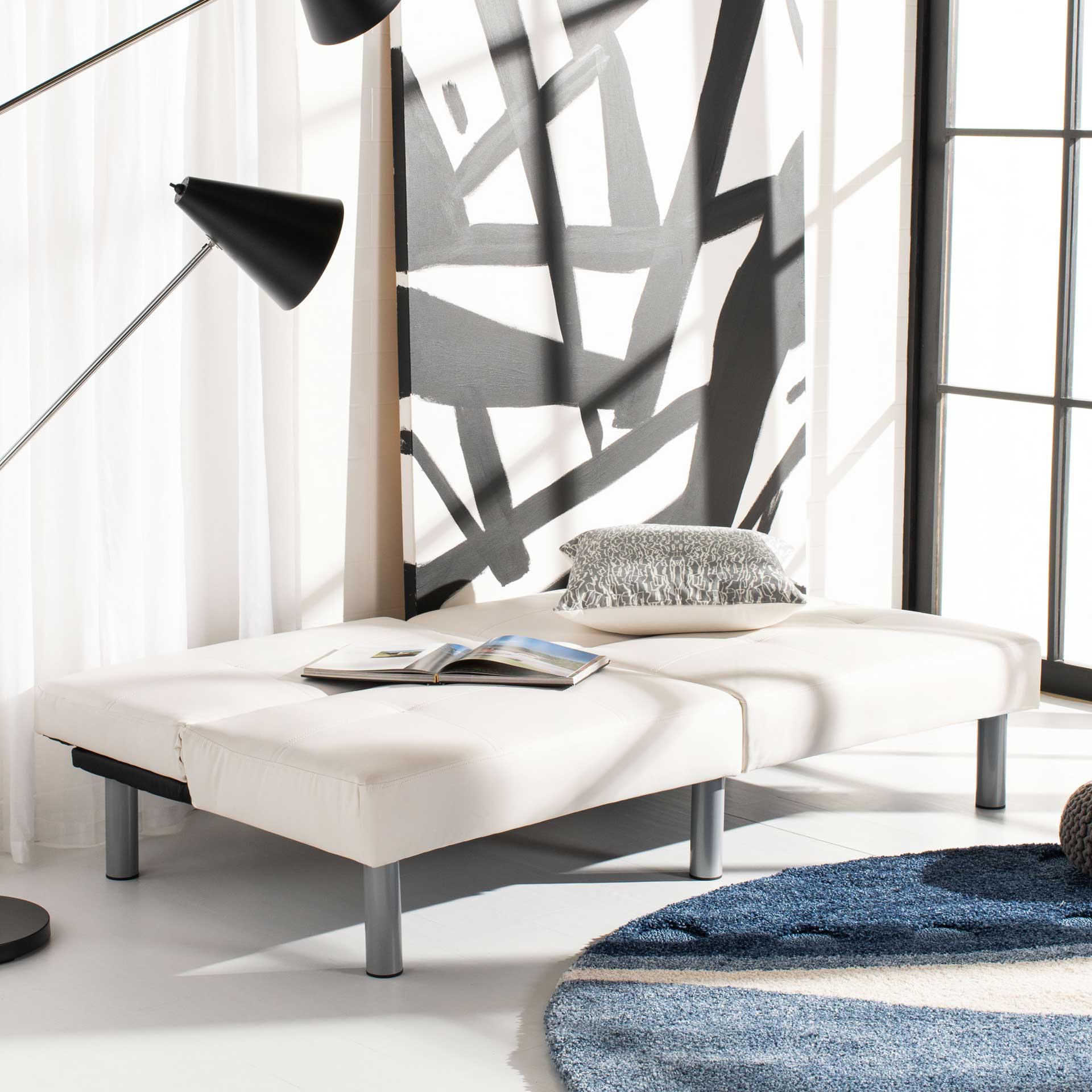 Novile Foldable Futon Bed White - Froy.com