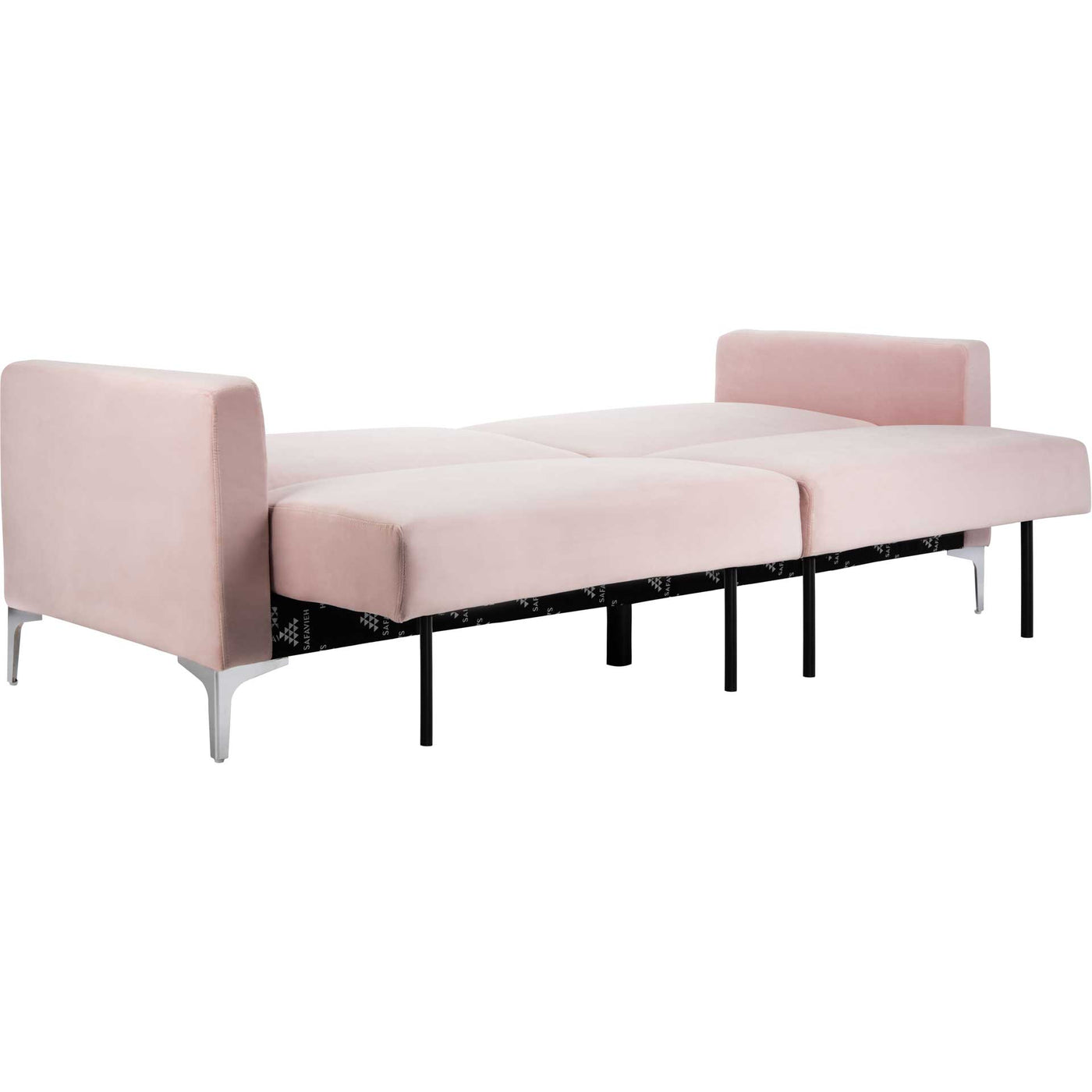 Charbel Foldable Futon Bed Pink Velvet - Froy.com