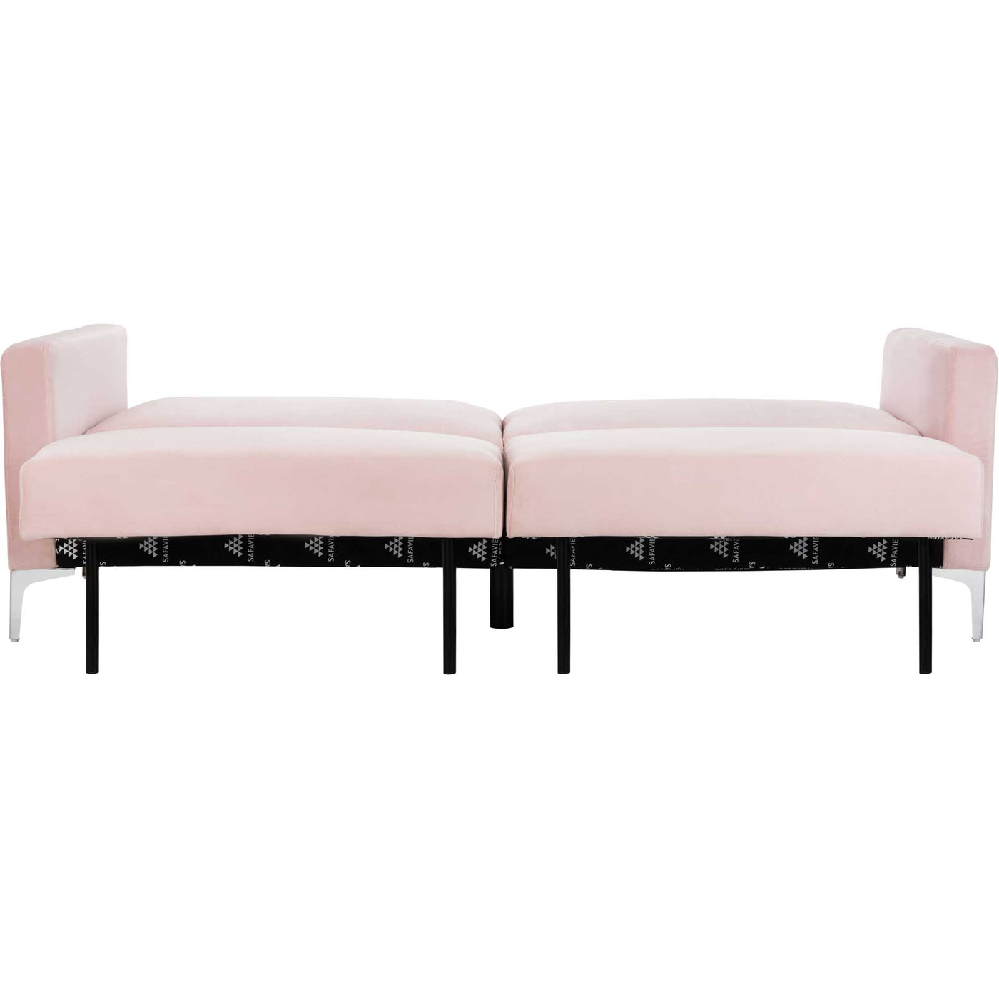 Charbel Foldable Futon Bed Pink Velvet - Froy.com