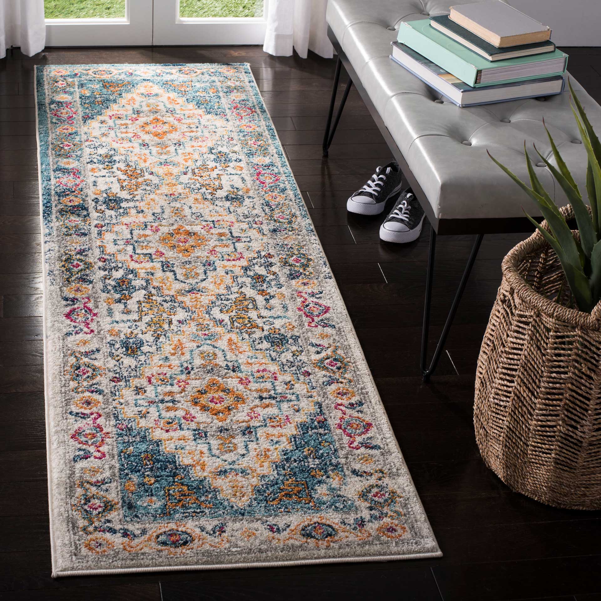 Madison Turquoise/Ivory Runner Rug - Froy.com