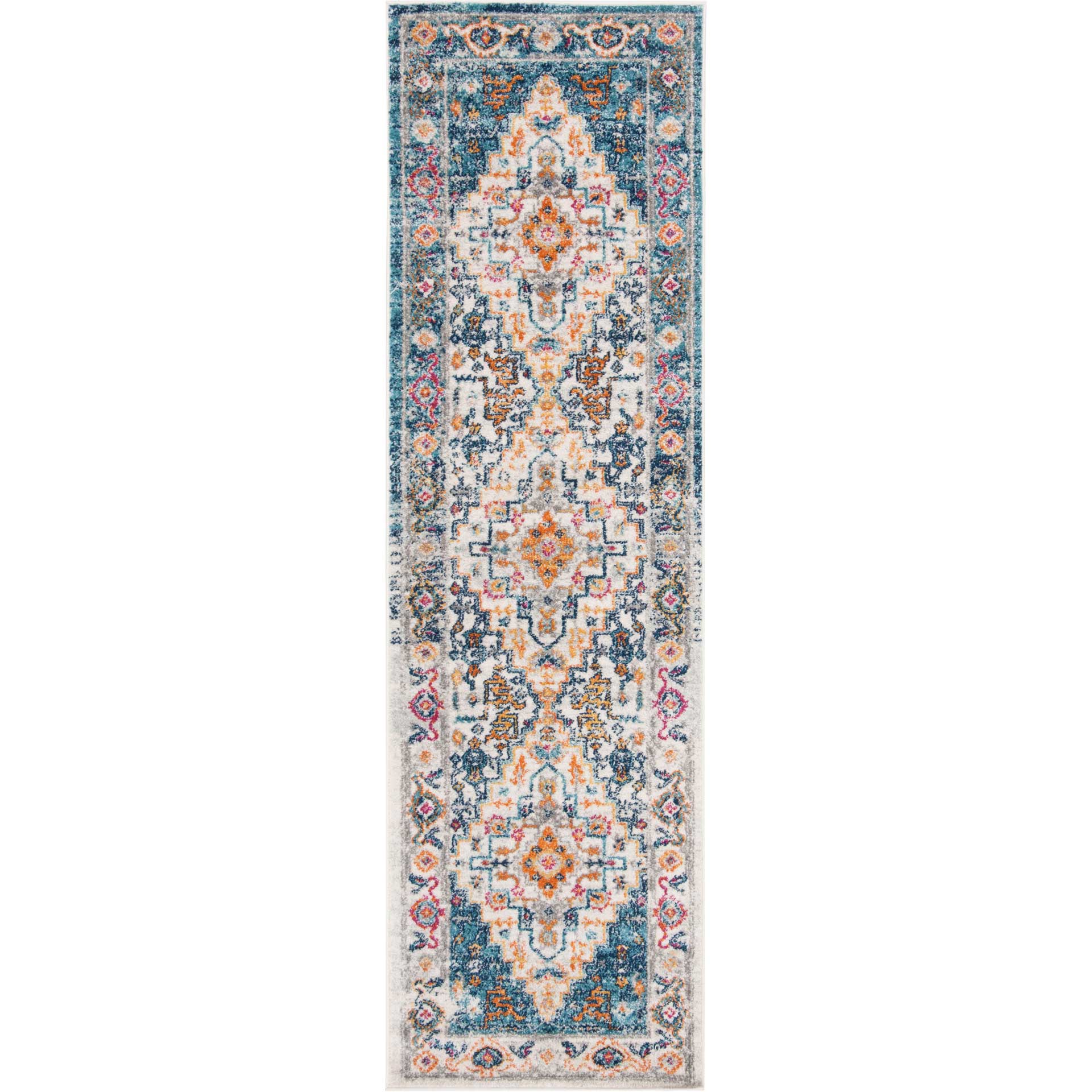 Madison Turquoise/Ivory Runner Rug - Froy.com