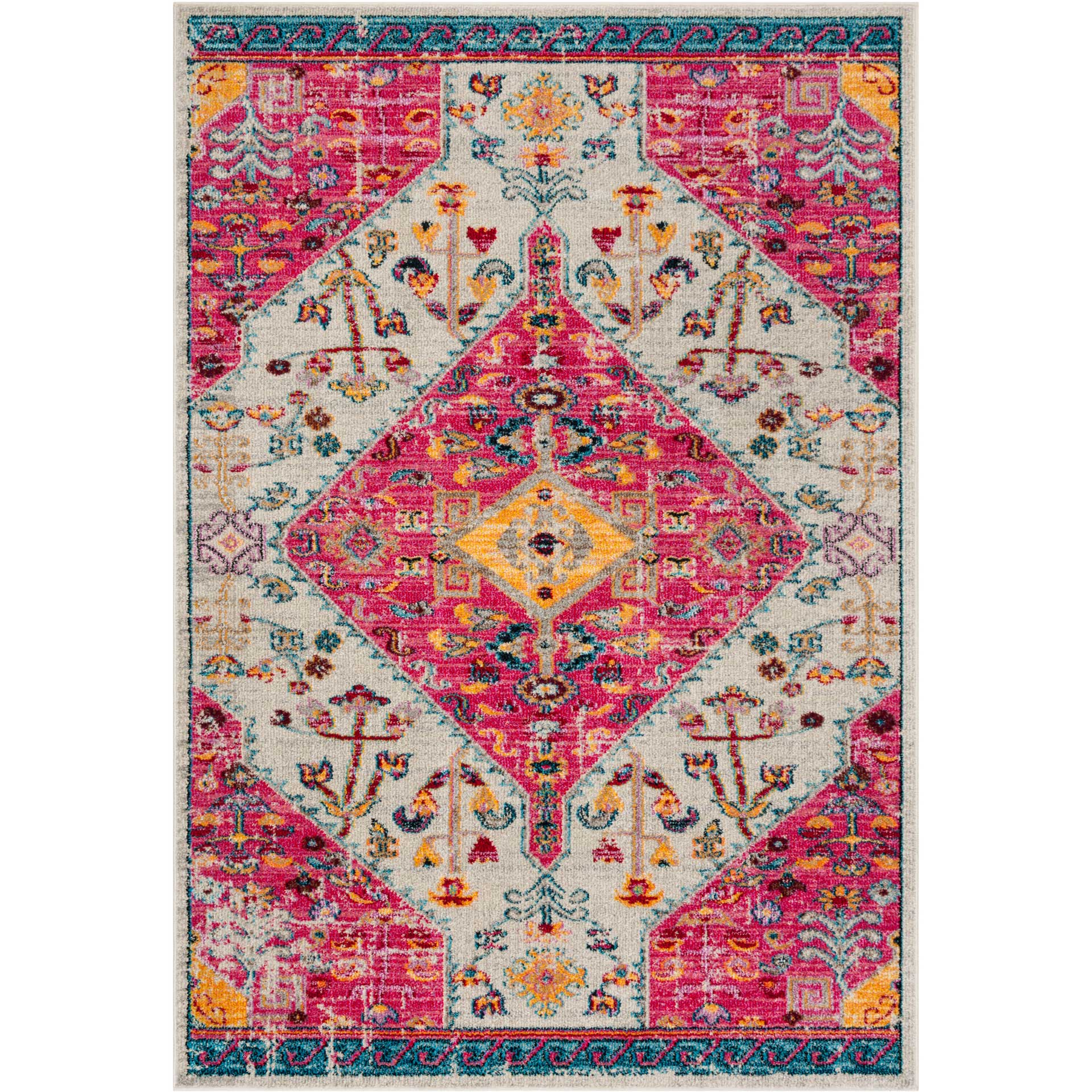 Madison Cream/Pink Area Rug - Froy.com