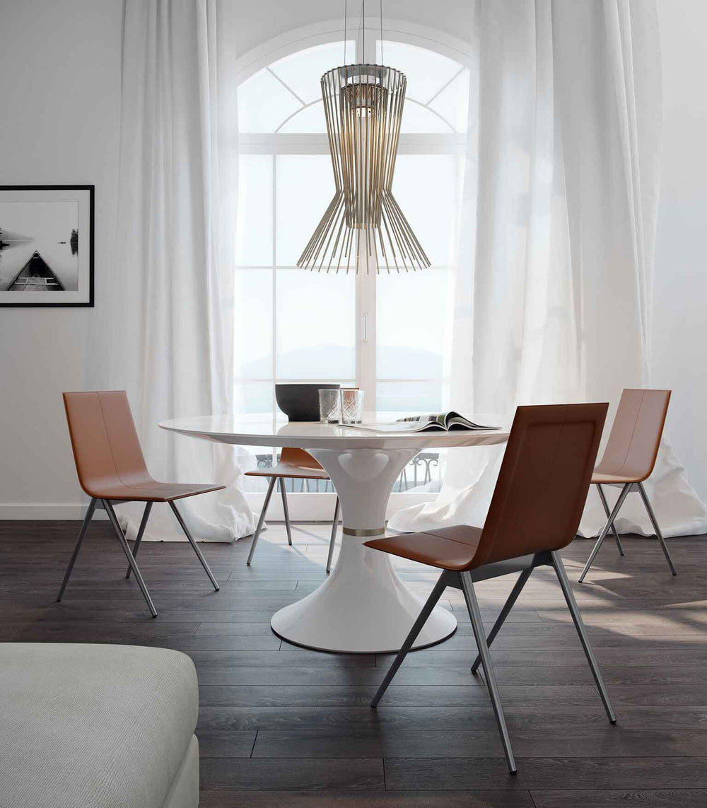 Waterloo Dining Table White Glass/White Lacquer - Froy.com