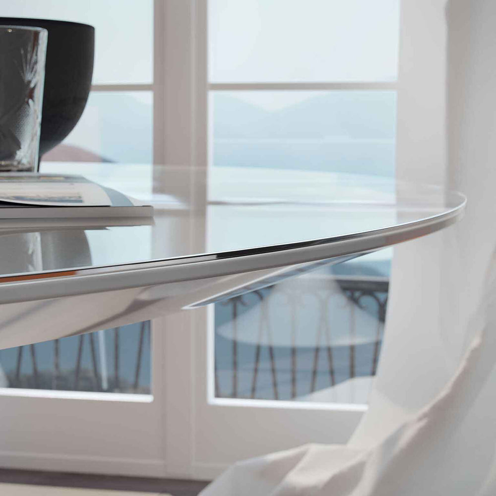 Waterloo Dining Table White Glass/White Lacquer - Froy.com