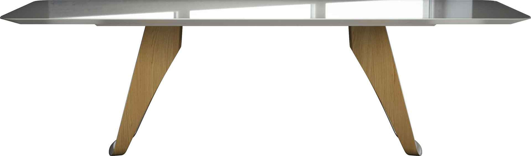 Preston Dining Table Almond Glass/Natural Oak - Froy.com