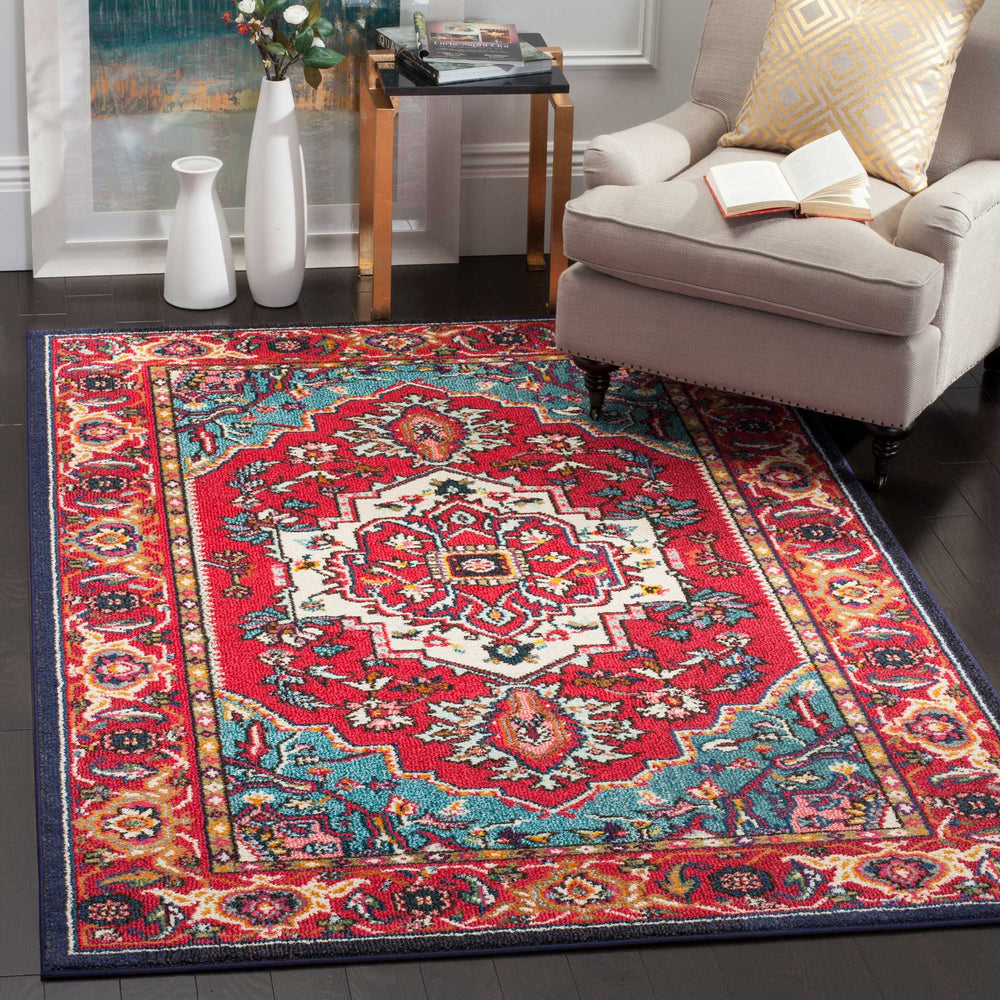 Monaco Red/Turquoise Area Rug - Froy.com